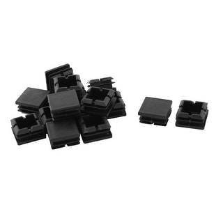 Family Plastic Square Chair Desk Foot Cover Tube Insert Black 25mm x ...