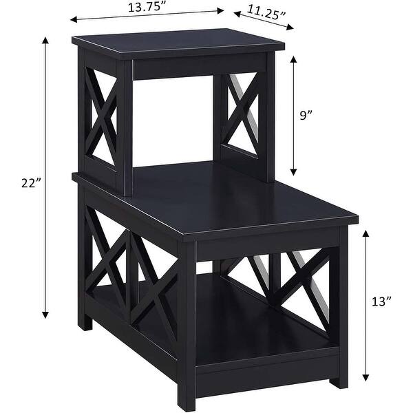 2-Step Chairside End Table, Black - Bed Bath & Beyond - 43766156