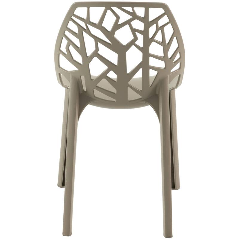 Stackable Plastic Dining Chair Modern Accent Side Chair for Indoor and ...
