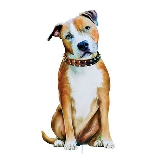 Realistic Pit Bull Decorative Garden Stake - 18.000 x 14.000 x 1.500 ...