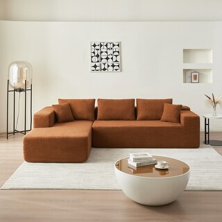 104.33" L-Shaped Modern Lamb Modular Upholstered Sectional Sofa Couch ...