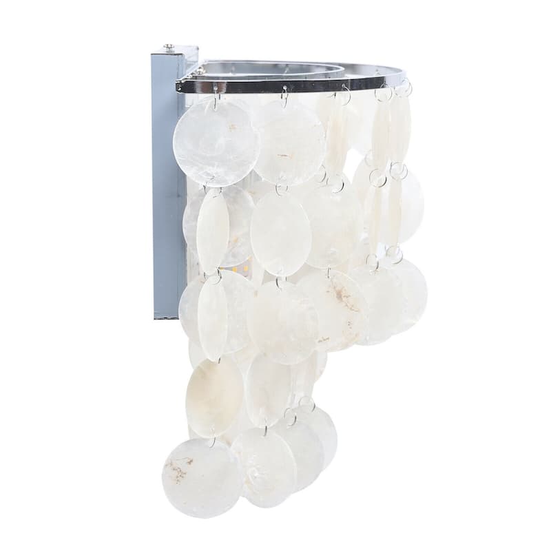 Capiz Shell Flush Mount Ceiling Light Coastal Seashell Sconce - 9.45 ...