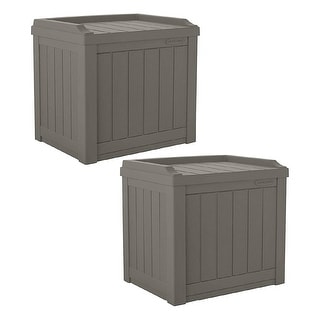 22-Gallon Small Deck Box with Bench Seat and Reinforced Lid, Outdoor ...