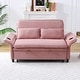 Pull-out Sofa Bed with Adjustable Back and Arm, 2-in-1 Convertible ...