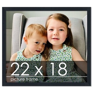 22x18 Contemporary Black Complete Wood Picture Frame with UV Acrylic ...