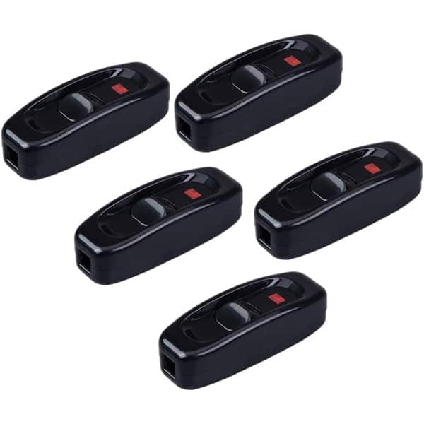 5 Pack On/Off Inline Cord Switch Button Control 250V 10A Electric Switches with Indicator Power ...