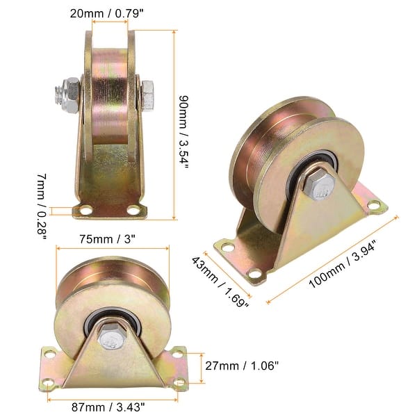 H Groove Caster 3" H-Shaped Sliding Gate Wheel for Inverted Track ...
