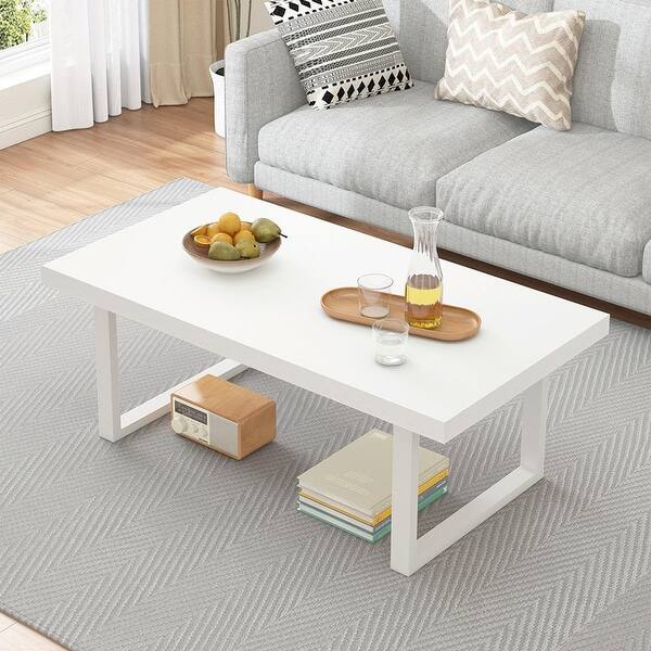 Modern Minimalist Wooden Coffee Table, Industrial Minimalist, 39 in ...