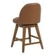 Linon Barrick Big & Tall Brown Upholstered Swivel Counter Stool- Set of ...