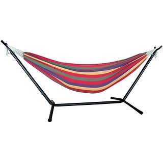 Tropical Stripe Double Classic 2 Person Hammock with Stand - 60 X 125 X ...
