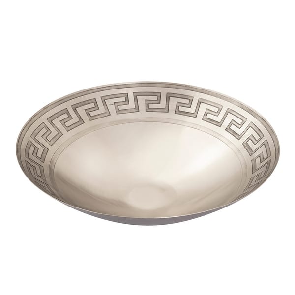 Elk Home Greek Key Antique Nickel Metal 19 Inch Wide Bowl - Bed Bath ...