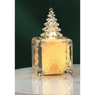 Musical LED Lighted Ice Cube Revolving Christmas Tree Tabletop ...