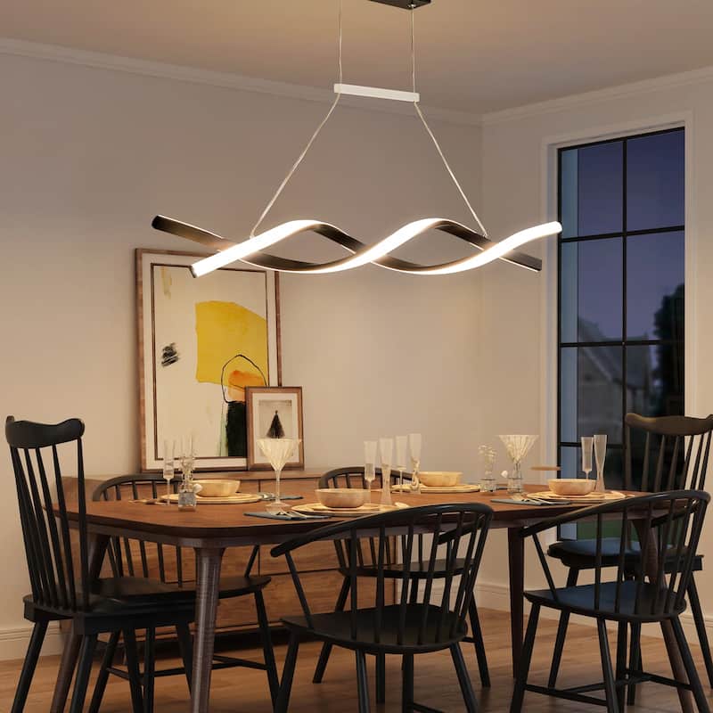 Minimalist Modern Linear Geometric Pendant Light Dimmable LED ...
