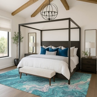 Premium Washable Super Soft Abstract Mayfield Rug - Bed Bath & Beyond ...