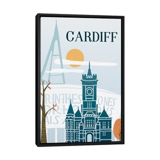 iCanvas "Cardiff Vintage Poster Travel" by Paul Rommer Framed Canvas ...