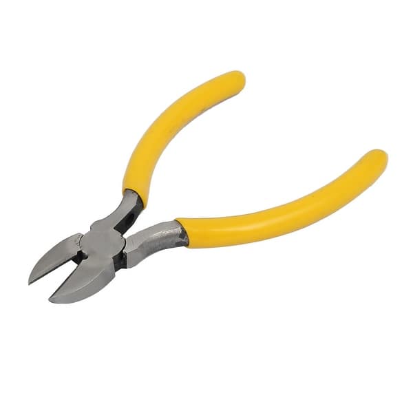 120mm Length Yellow Rubber Coated Handle Diagonal Side Cutting Plier ...