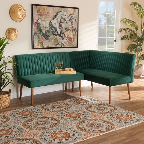 Alvis Mid-Century Velvet Dining Nook Banquette Set(2PC) - Bed Bath ...