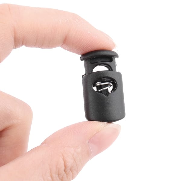Single Hole Spring Loaded Clothes Sliding Cord Lock Stopper Black 6pcs ...