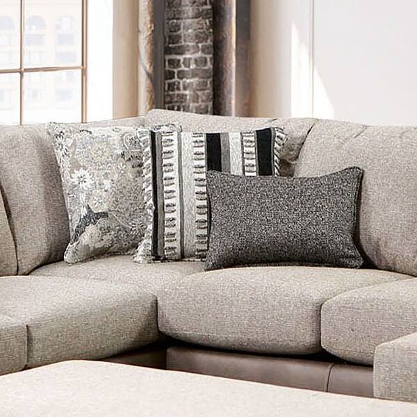 Pylet Contemporary Brown Microfiber U-Shaped Sectional by Furniture of ...