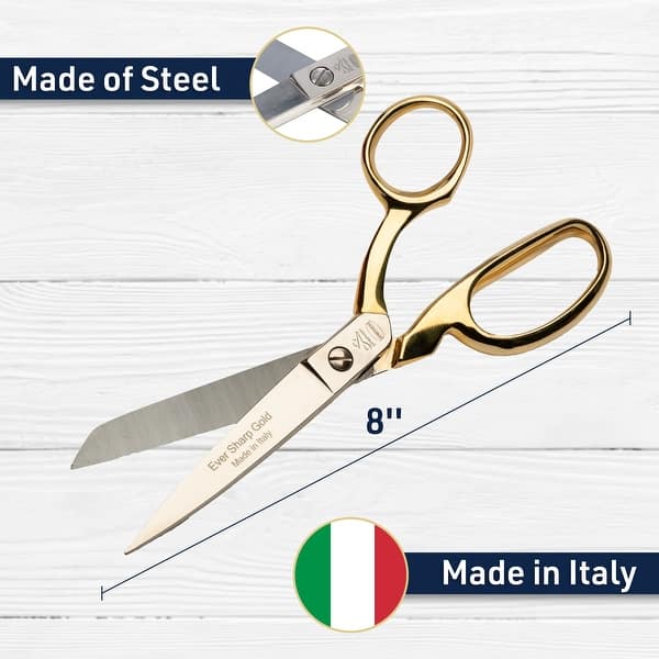 Kings County Tools Sharp Fabric Scissors - 8” Heavy Duty Steel Sewing ...