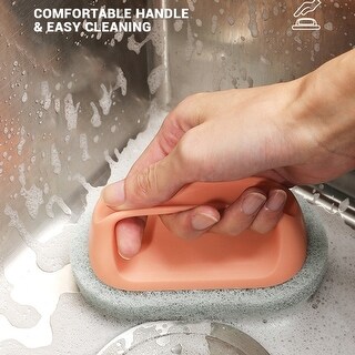 Home Kitchen Plate Cleaning Washing Sponge Scouring Brush Scrubber With ...