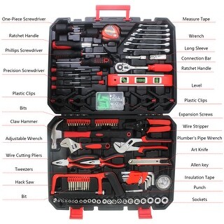 Black Hand Tool Box with Toolset 238Pcs - Bed Bath & Beyond - 40030873