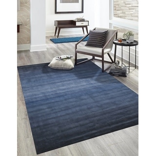 Hand-tufted Wool Blue Transitional Abstract Horizon Rug - Bed Bath ...