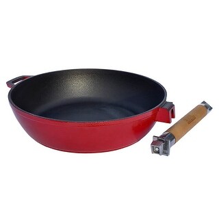 BIOL Non Stick Pre Seasoned Cast Iron Skillet in Red - Bed Bath ...