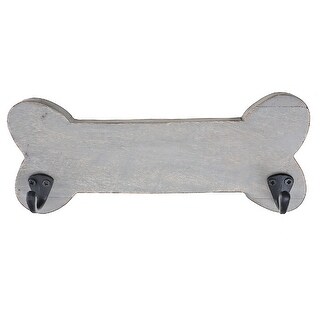 Wooden Bone Shape With 2 Nickel Hooks Gray - Bed Bath & Beyond - 38445675