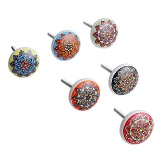 Novica Handmade Floral Dreams Ceramic Knobs (Set Of 6) - Bed Bath ...