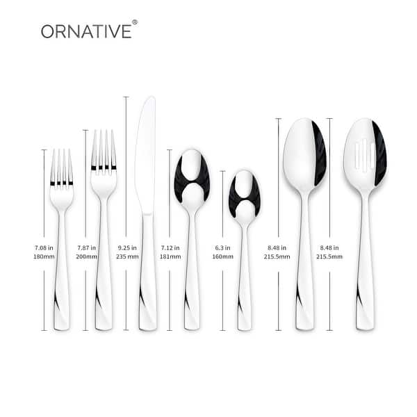 Ornative RHODA 18/0 Stainless Steel Mirror 42 Pieces Flatware Set with ...