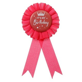 It's My Birthday Ribbon, Satin Fabric Tinplate Badge Pin Birthday Badge ...