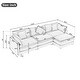 Chenille Sofa Sets L-Shaped Sectionals w/ Ottoman Chaise & Pillows ...