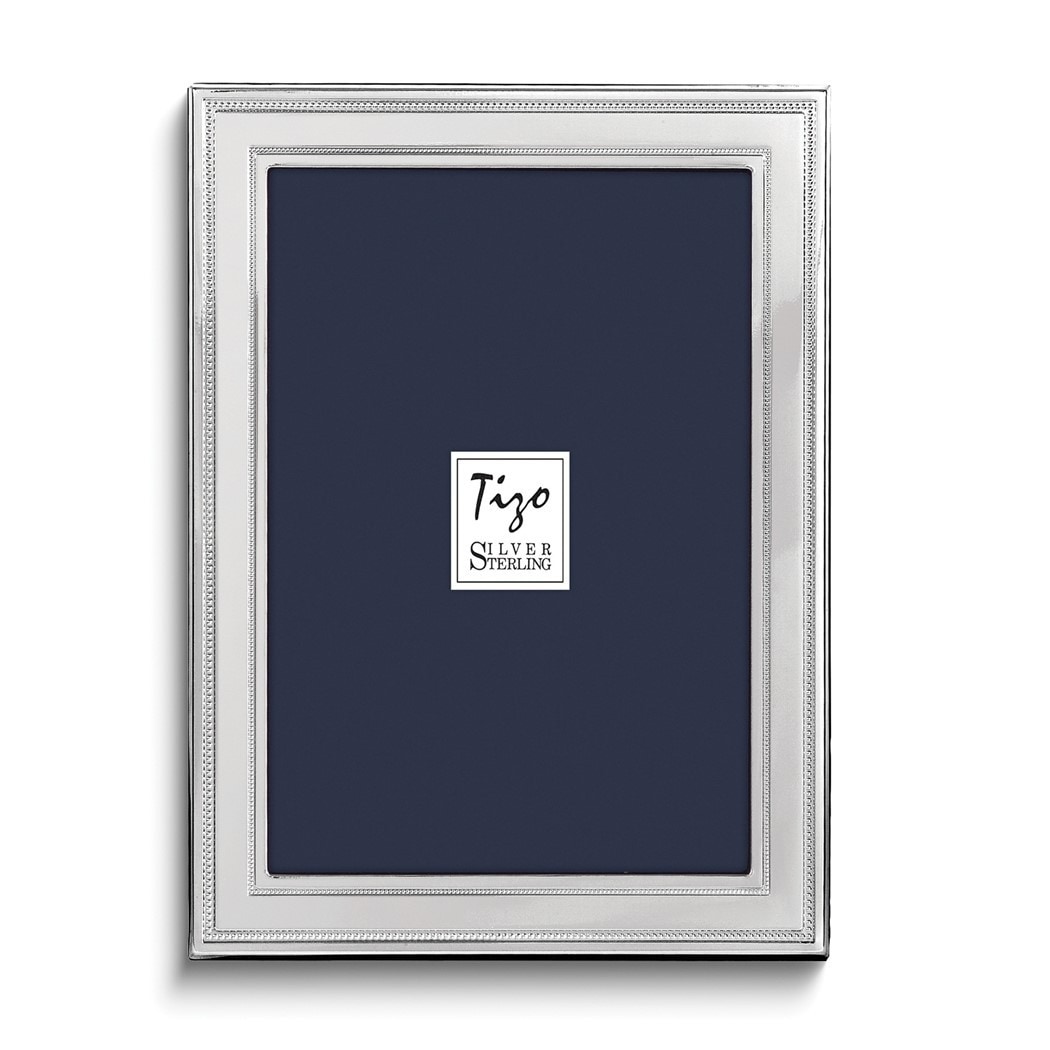 Curata Sterling Silver Tarnish Resistant Double Beaded 8x10 Photo Frame ...
