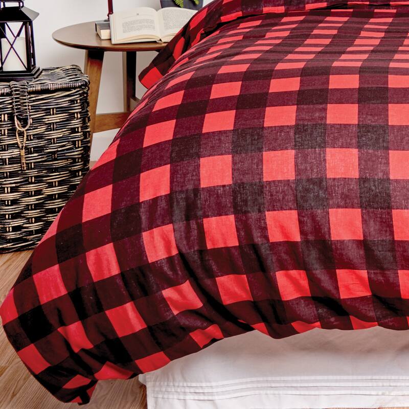 Buffalo Check Black Queen Duvet Set - Overstock - 33874567