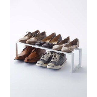 Yamazaki Home Expandable Shoe Rack - Two Sizes, Steel, Single, Holds 4 ...