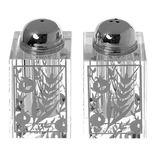 Crystal Salt And Pepper Shaker Set Broken Glass & Barely Silver Design ...