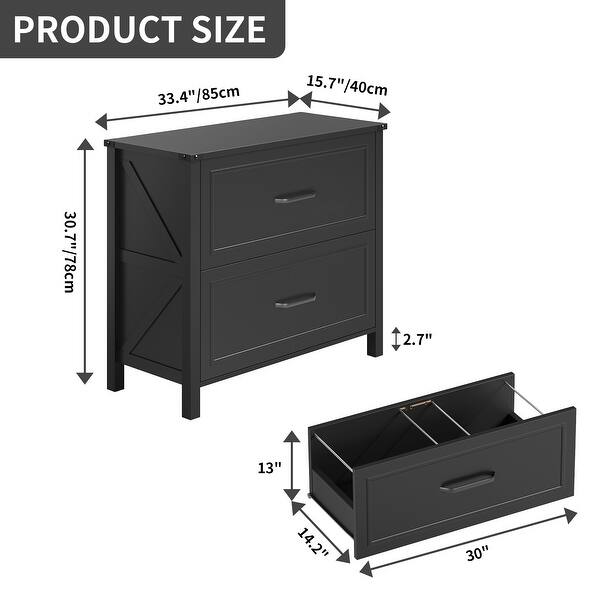 Moasis 2 Drawers Home Office Lateral File Cabinet for A4 Letter Legal ...