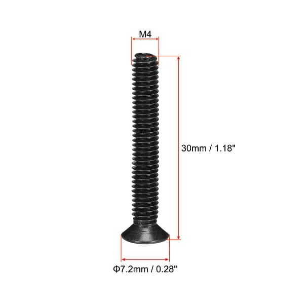 M5 x 12mm Phillips Flat Head Screws Carbon Steel Machine Screws Black ...