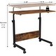 Adjustable Height Rolling Side Table with Steel Frame for Living Room ...