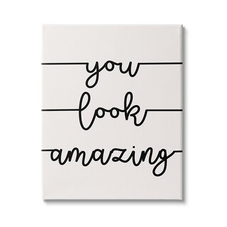 Stupell You Look Amazing Phrase Abstract Line Typography Canvas Wall ...