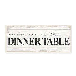 Stupell No Devices at Dinner Table Quote Family Kitchen Sign Wood Wall ...