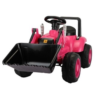 6V Kids Ride On Car Tractor Battery Powered Digger w/ Digging Bucket ...