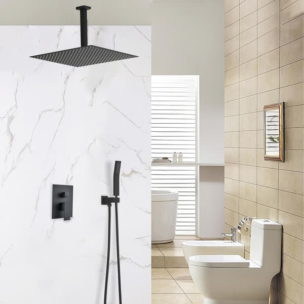 Topcraft 16 Inches Matte Black Shower Set System - Bed Bath & Beyond ...