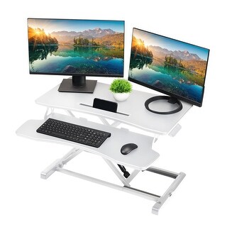 Standing Desk Converter - 32 Inch Adjustable Sit to Stand Up Desk ...