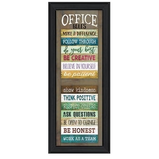 Office Rules 5 Black Framed Print Wall Art - Bed Bath & Beyond - 39737460