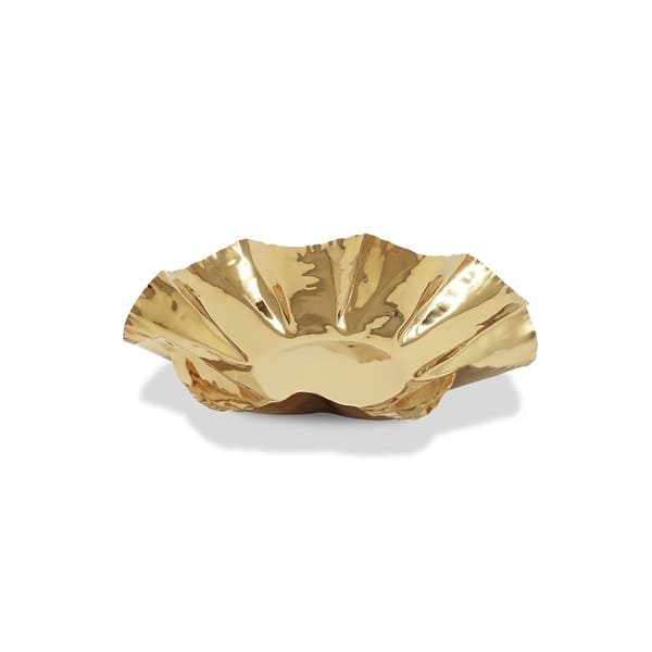 Crushed Platter 16.5"L Gold - Bed Bath & Beyond - 39677999