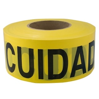 C.H. Hanson 1000 ft. L X 3 in. W Plastic Caution Cuidado Bilingual Barricade Tape Yellow - 1000 ...