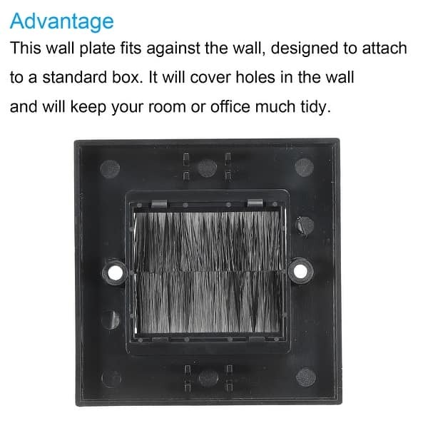 Brush Wall Plate Decoration Wall Panel Single Gang 86mmx86mm Black ...