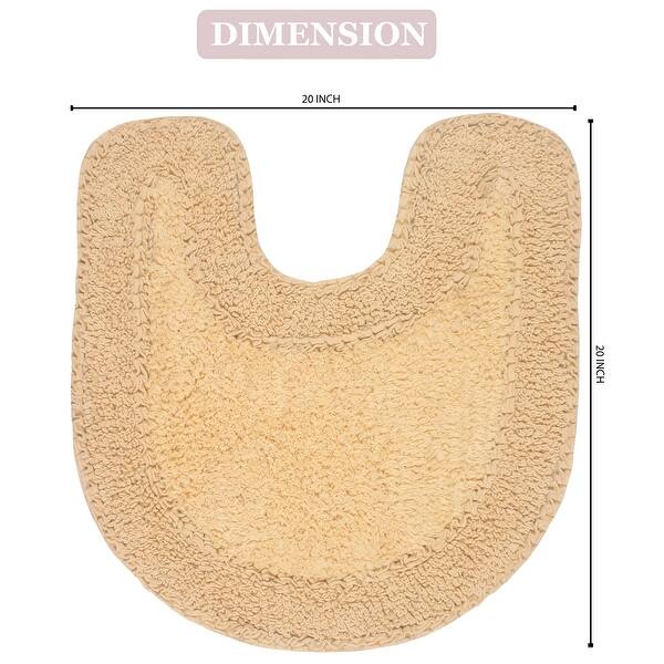 Double Ruffle Collection Absorbent Cotton Machine Washable Contour Rug ...